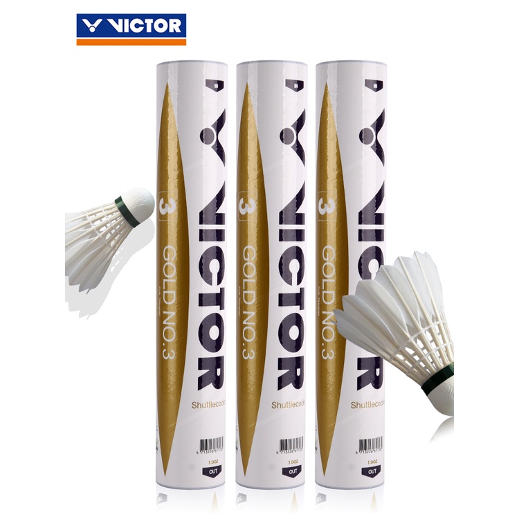 Victory VICTOR Golden NO. 3 Badminton GOLD NO.3 Duck Feather ...