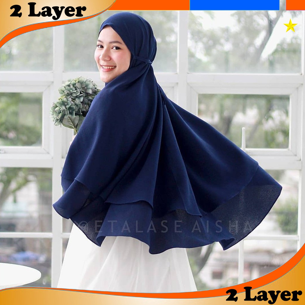 BERGO MARYAM JUMBO / KHIMAR SYARI HIJAB / INSTANT KAYLA HIJAB VEIL 2 ...