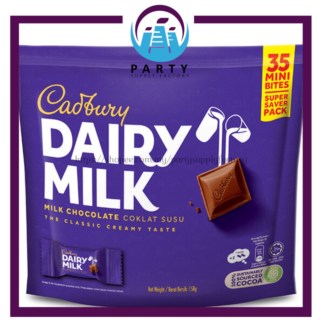 CADBURY DAIRY MILK CHOCOLATE 40 MINI BITES (35PCS X 4.5G) | Shopee Malaysia