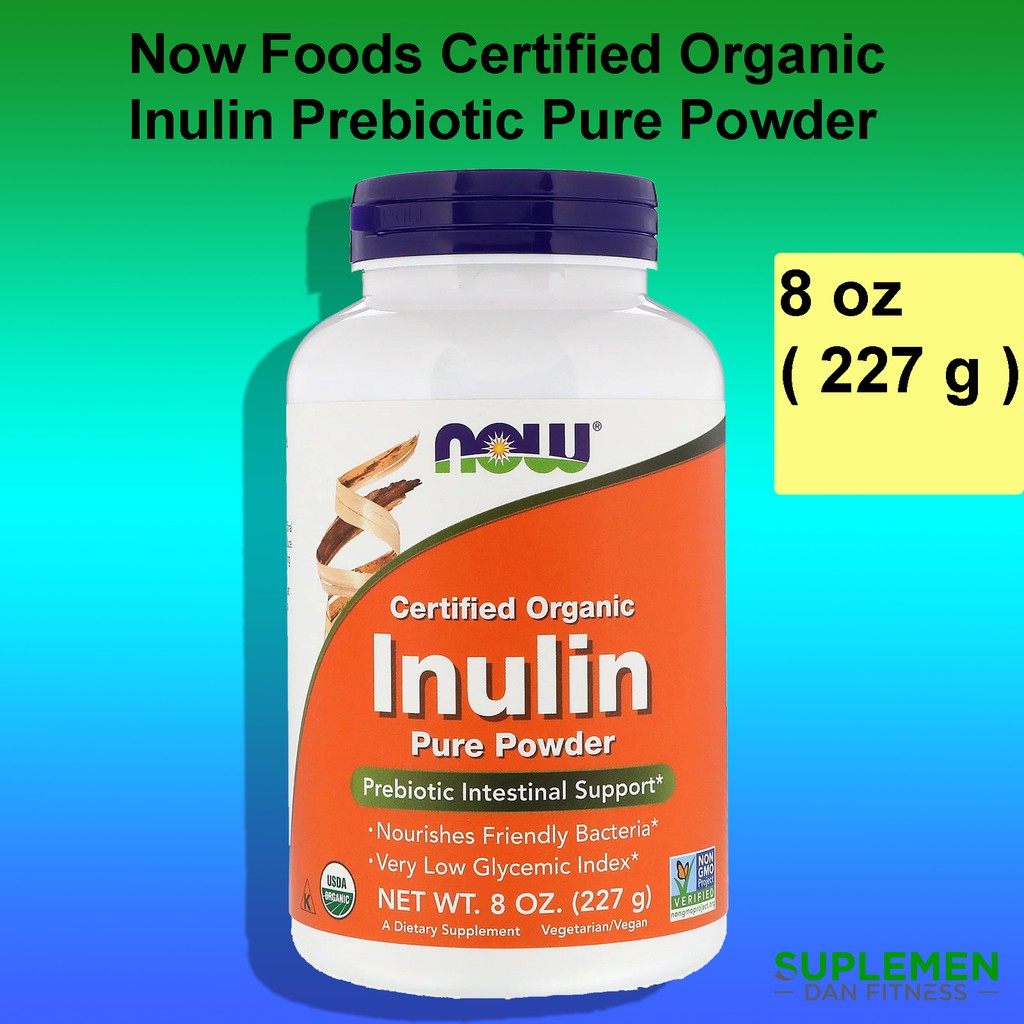Now Foods Certified Organic Inulin Prebiotic Pure Powder 8 oz 227g ...