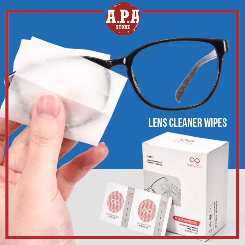 APA Glasses Cleaner Wet Wipes Tissue Lens Dust Remover Oil Stain ...