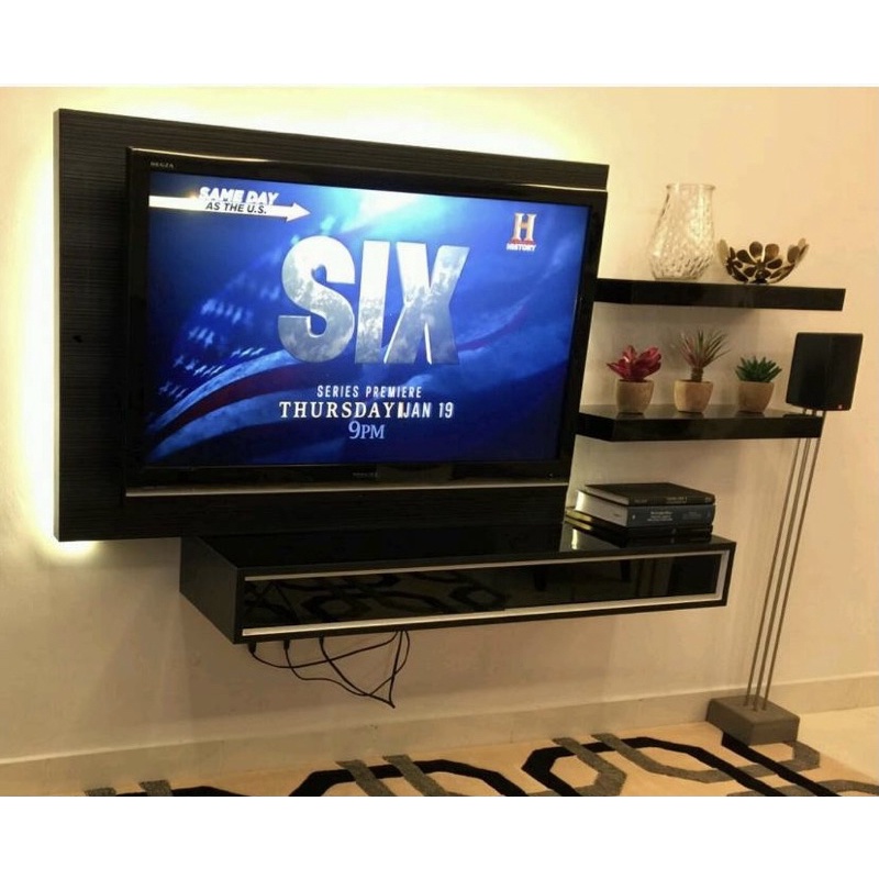 DIY Wall Mounted TV Cabinet Plug & Install TV Kabinet DIY Beli Pasang ...