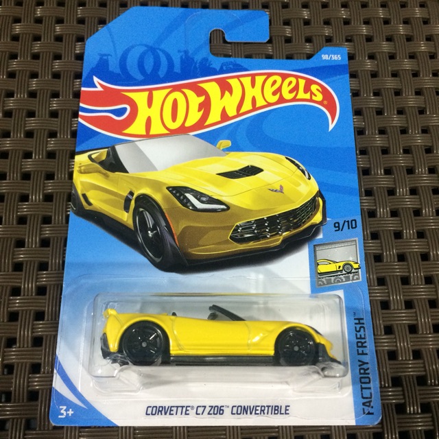 Hot Wheels Corvette C7 Z06 Convertible Yellow Variant Factory Fresh ...