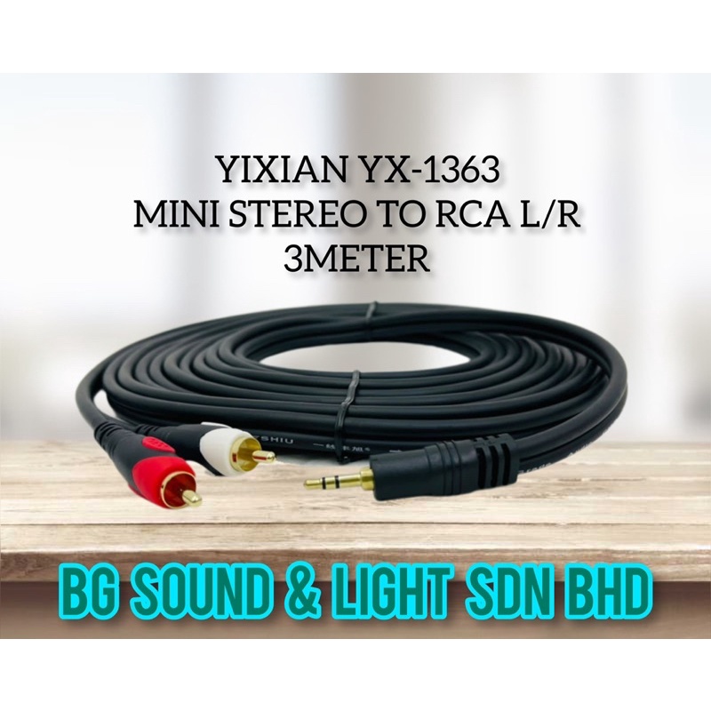 YIXIAN YX1363 MINI STEREO TO RCA L/R CABLE 3METER | Shopee Malaysia
