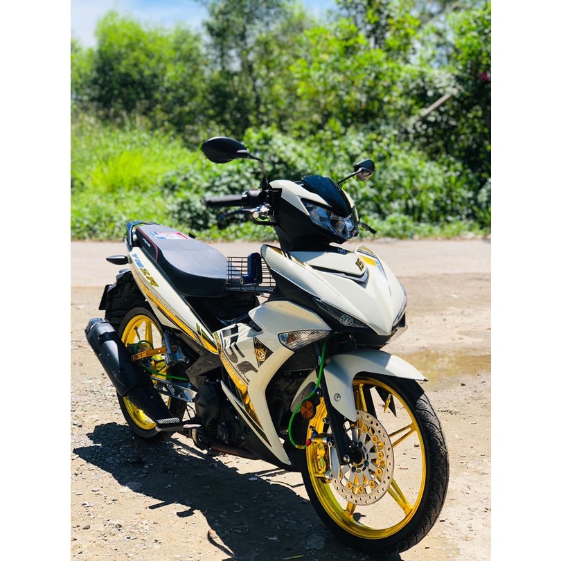 Y15ZR Y15 V1 V2 BODY COVER SET METALIC BLACK SIAP STICKER CARBON CHROME ...