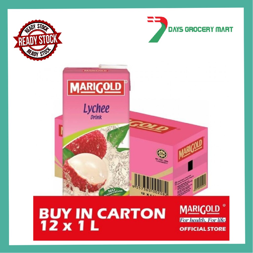 7Days: Marigold Fruit Drink - Lychee 12 x 1L/Marigold Laici 1Litre 1 ...
