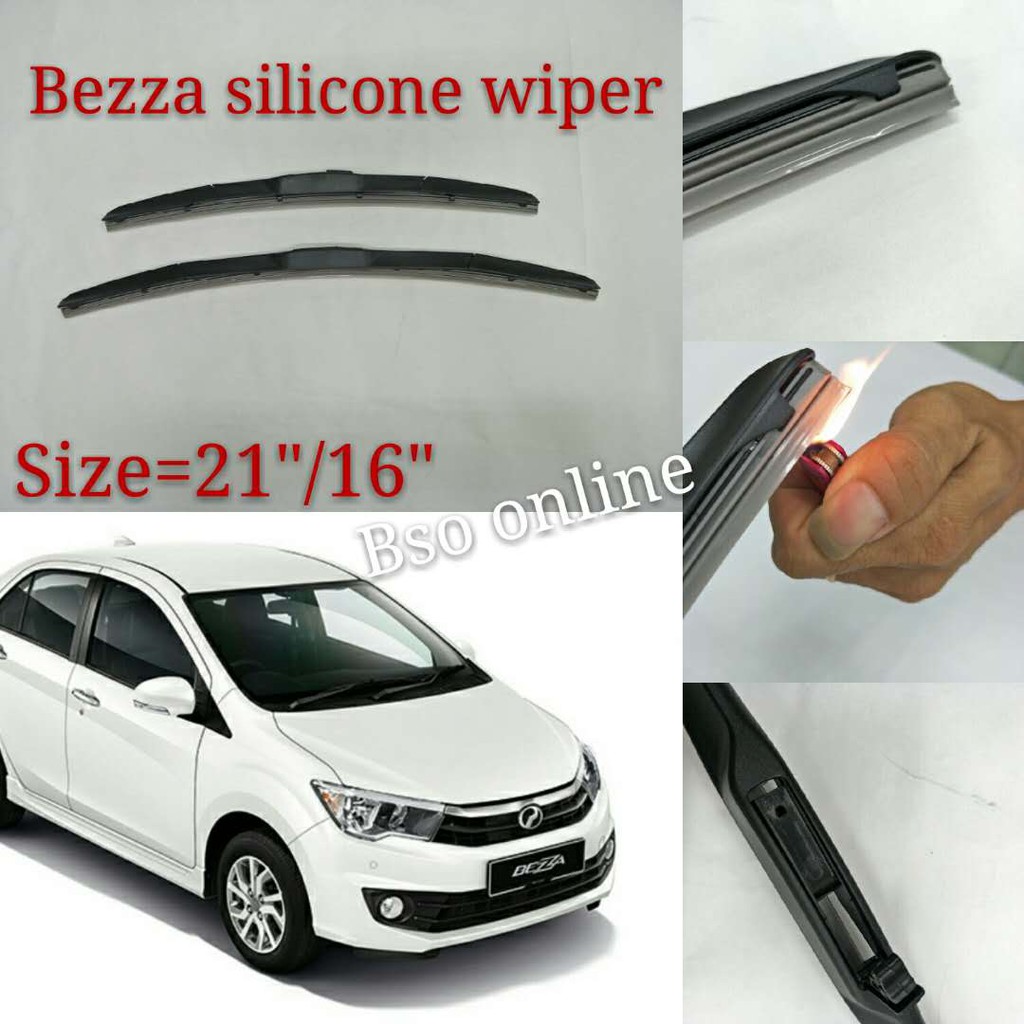 PERODUA BEZZA Silicone Mugen Wiper Blades (1 pair) 14" + 21" | Shopee ...