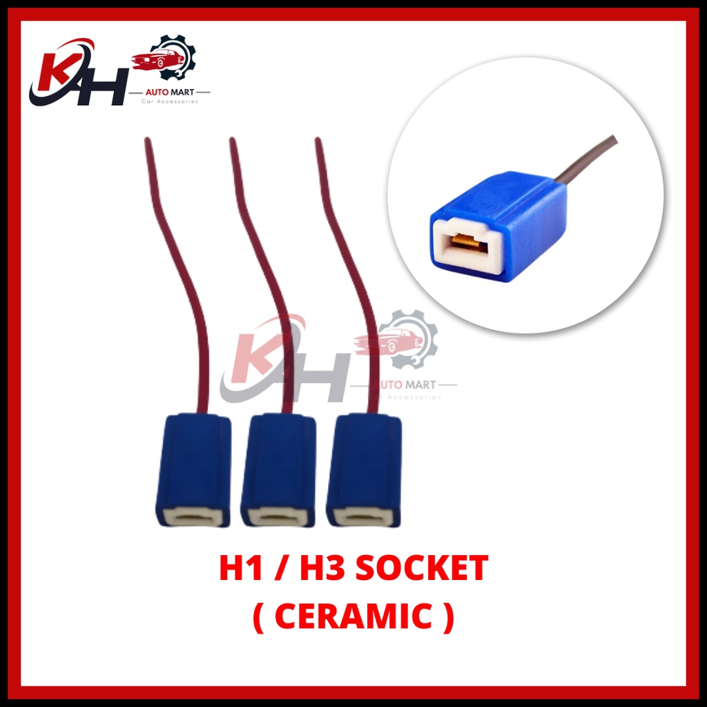 H1 H3 Bulb LED Ceramic OEM Socket Car Headlamp Spotlight Light Lamp ...