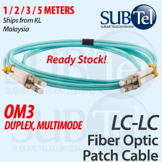 LC-LC OM3 Multi Mode Duplex Fiber Optic Patch Cord Cable 50/125 MM MMF ...