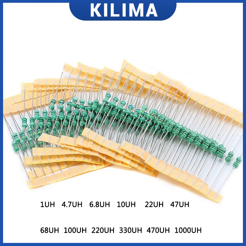 120Pcs 1/2W 0410 Chromatic Ring Inductor Set DIP 1UH 4.7UH 6.8UH 10UH 22UH 7UH 68UH 100UH 220UH ...