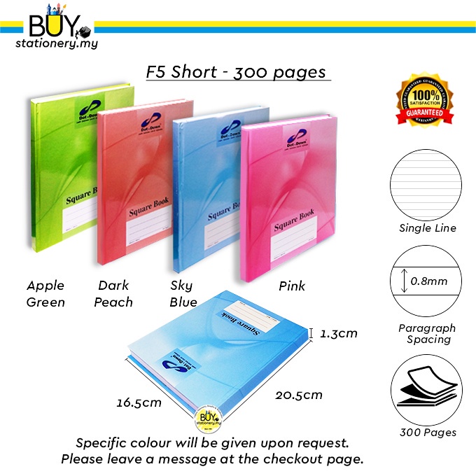 Dot Down F4 F5 Hard Cover Logbook Buku Log Foolscap Book Notebook 60gsm ...