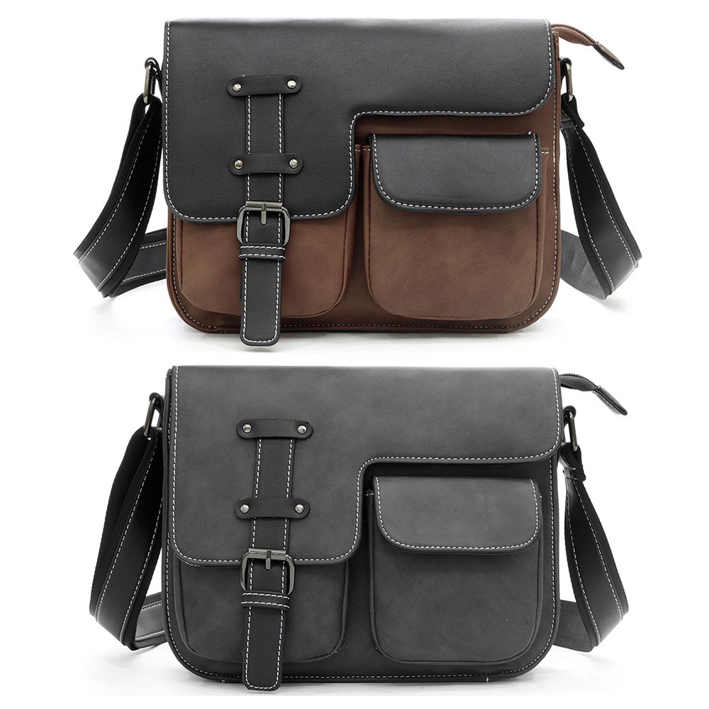 Classic PU Leather Messenger Bag Men Crossbody Bag Man Sling Beg Silang ...