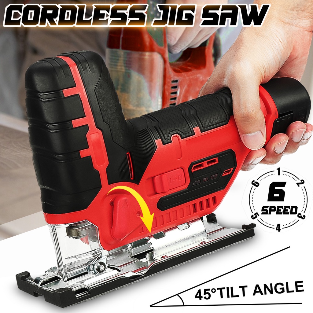 4500 mAh6 5600RPM Speed Cordless Jig Saw 70mm Electric Jigsaw 45 Degree ...