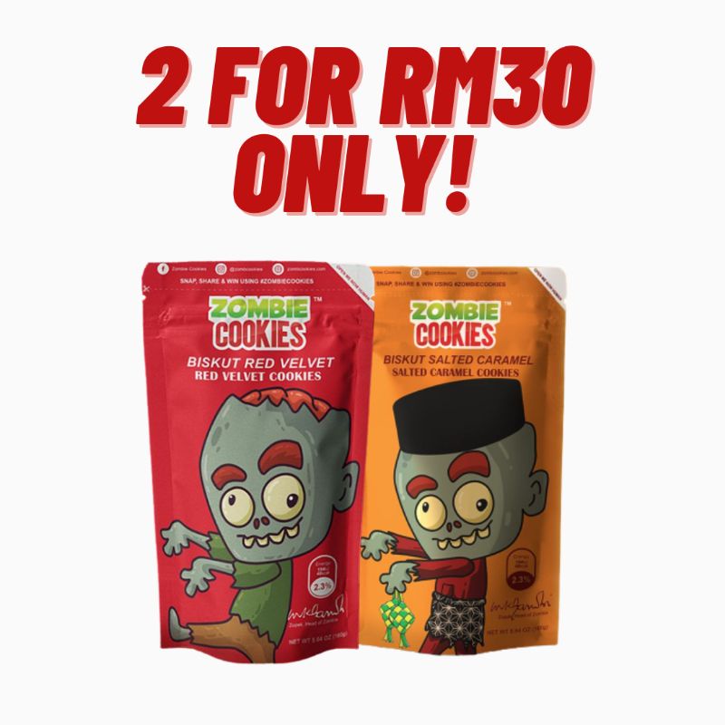 ZOMBIE COOKIES Biskut Red Velvet + Mocha + Banana Chocolate + Salted ...