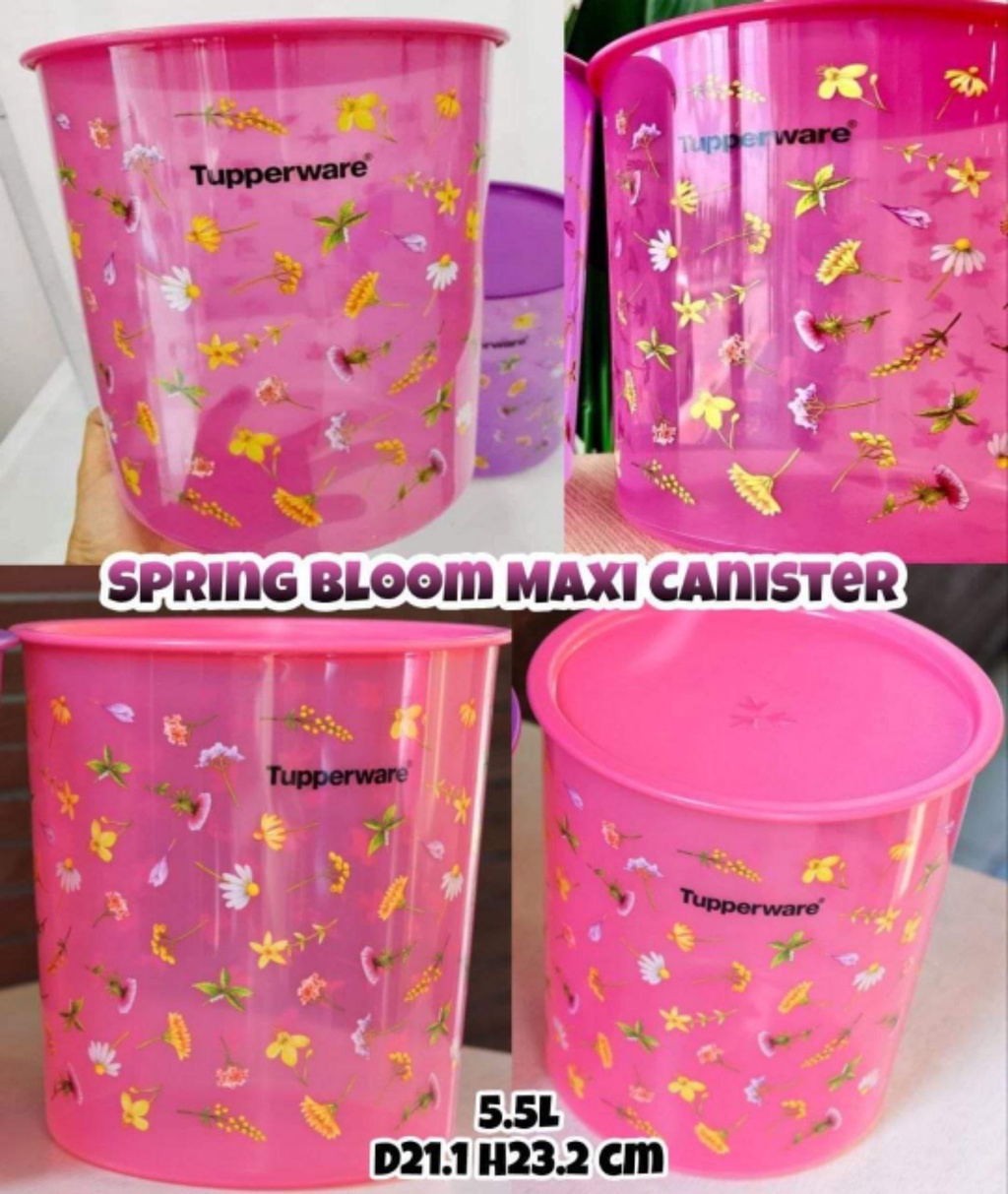 Tupperware Royal Rose or Spring Blooms Maxi Canister 5.5L ( Airtight Liquid Tight Giant Canister ...