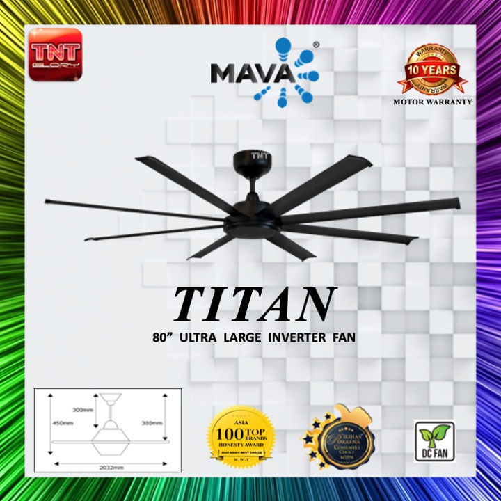 MAVA TITAN 80"DC CEILING FAN WITH REMOTE CONTROL DCFAN KIPAS CEILING ...