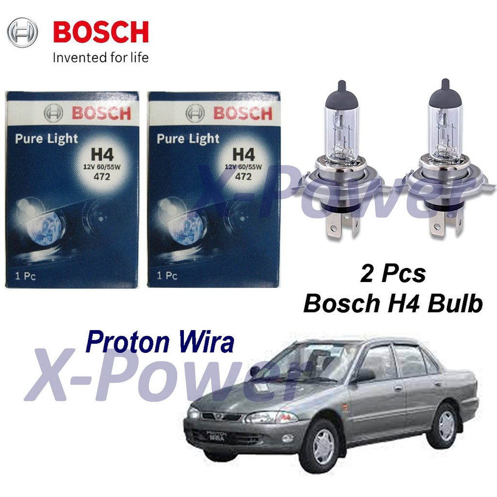 Proton Wira Headlamp Light Bulb Bosch H4 12V 55W/100W 2Pcs Xpower ...