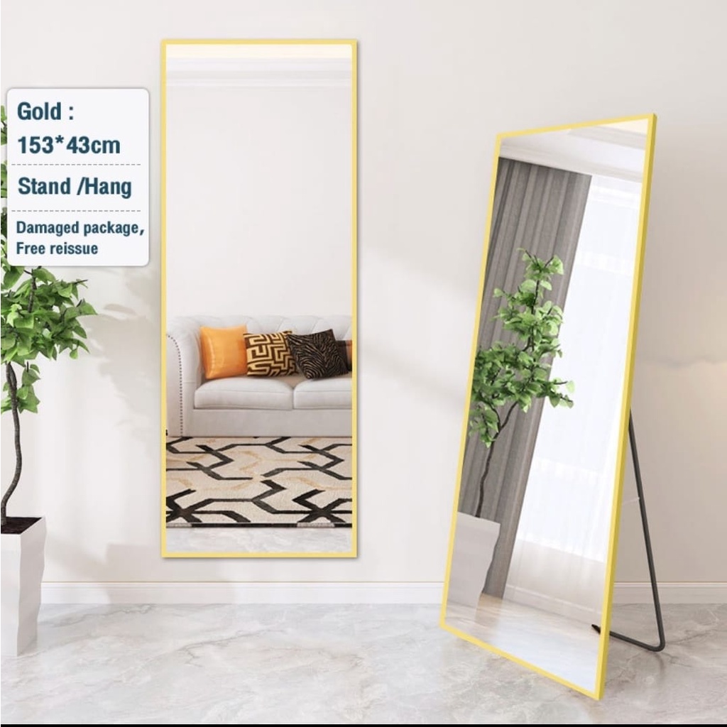 🔥READY STOCK⚡STANDING MIRROR WITH WHEEL MIRROR STAND CERMIN BERDIRI ...