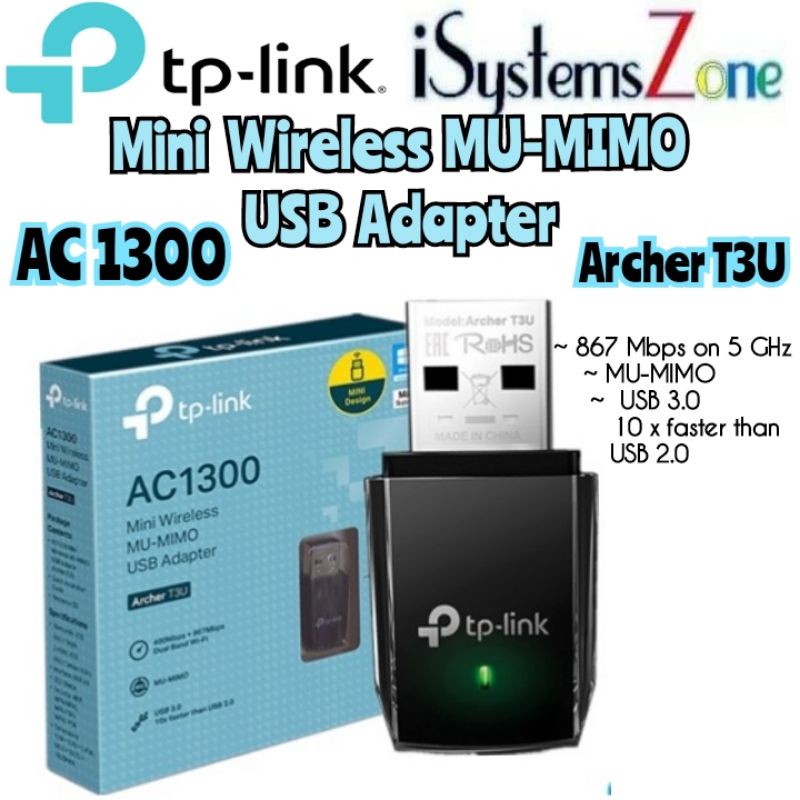 TP-LINK Archer T3U AC1300 Mini Wireless MU-MIMO USB Adapter | Shopee ...