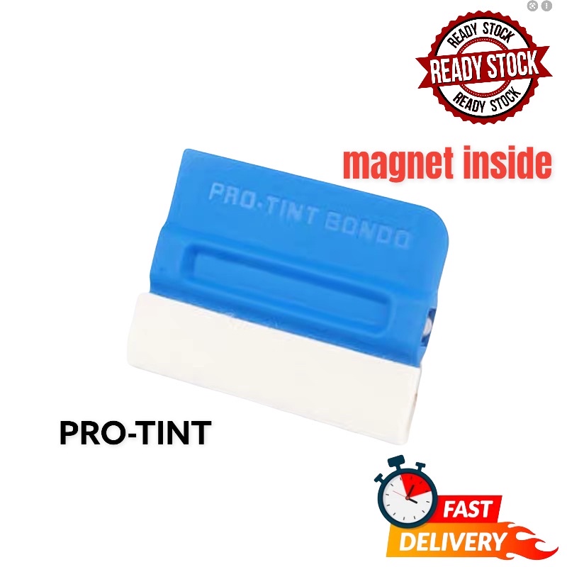 {READY STOCK}PRO-TINT BONDO SQUEEGEE W/ MAGNETIC WHITE WOOLS SUEDE FELT ...