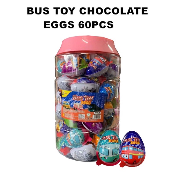 BUS TOY CHOCOLATE EGGS 60PCS | Shopee Malaysia