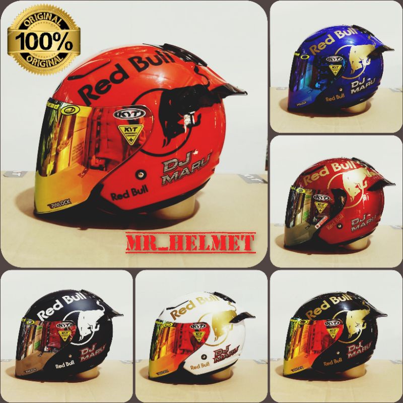 100% Original KYT DJ MARU HELMET RED BULL EDITION Handsome PACKAGE ...