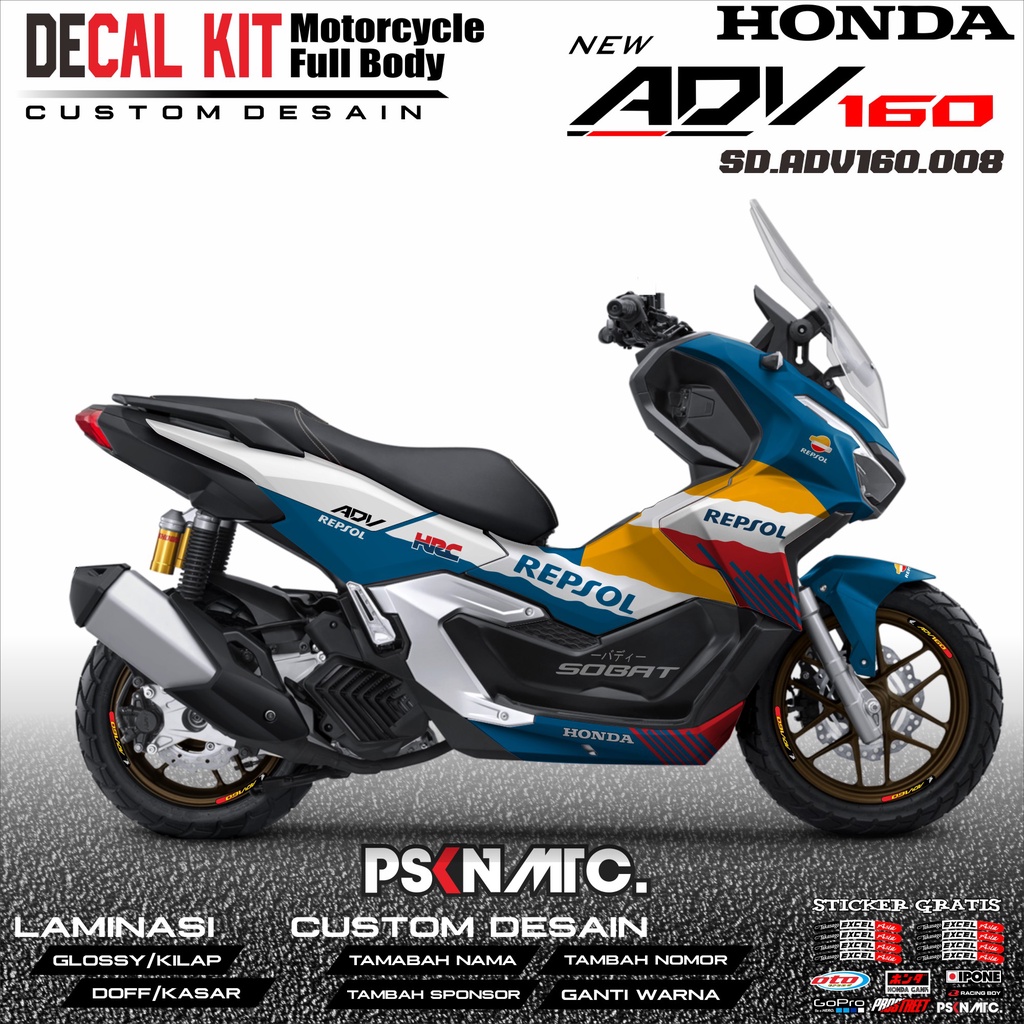 Adv 160 Decal - Fullbody Fullblok Striping Sticker Decal List HONDA ADV ...
