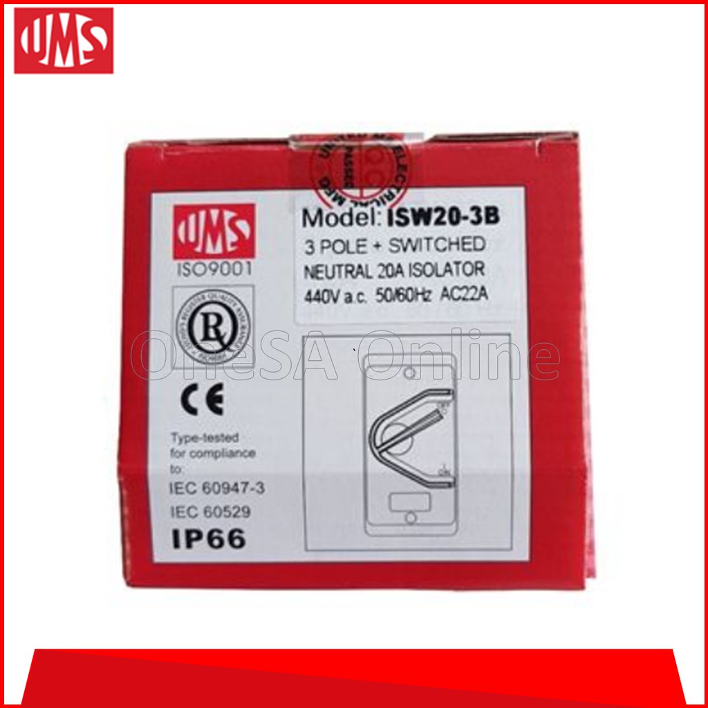 UMS ISOLATOR 3P 20A/32A/63A(ISW20-3,32,63) | Shopee Malaysia