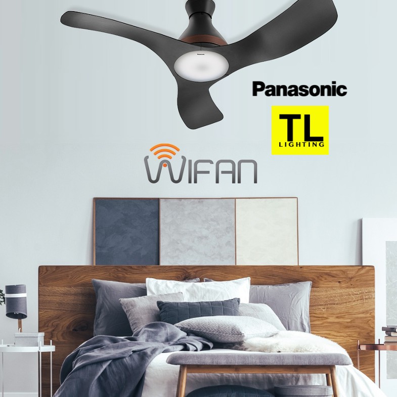 Panasonic WIFAN Wifi 48 INCH 3-Blade LED DC Ceiling Fan F-M12ECVBKH F ...