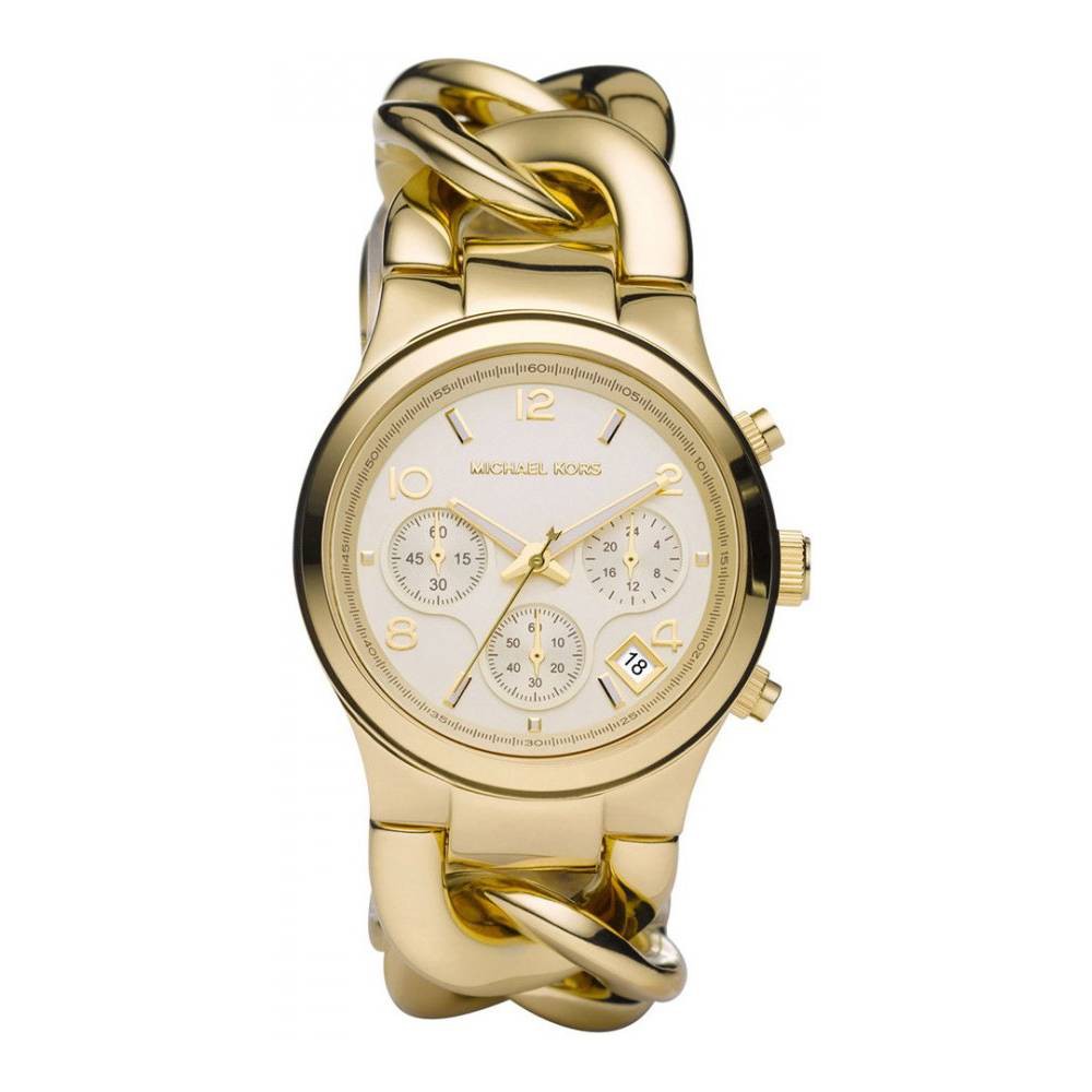 ORIGINAL MICHAEL KORS Runway Twist Chronograph Gold-tone Ladies Watch ...