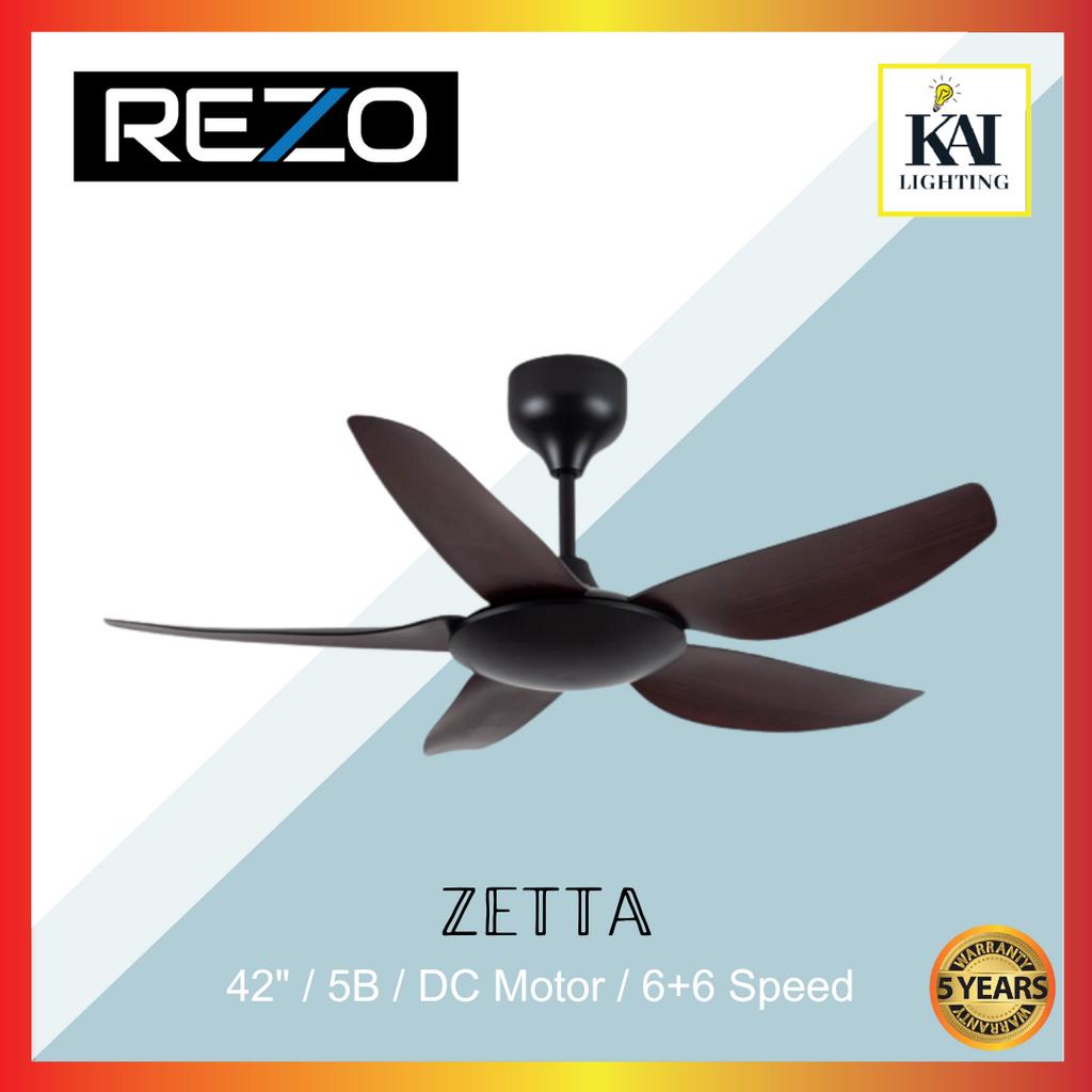 💡FREE SHIPPING💡REZO ZETTA DARKWOOD 56”/42” DC MOTOR ceiling fan / Kipas Siling/6 Speed Forward ...