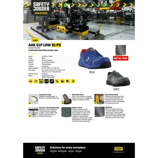 SAFETY JOGGER AAK S1P Low ESD Safety Shoes Composite Toecap Lightweight ...
