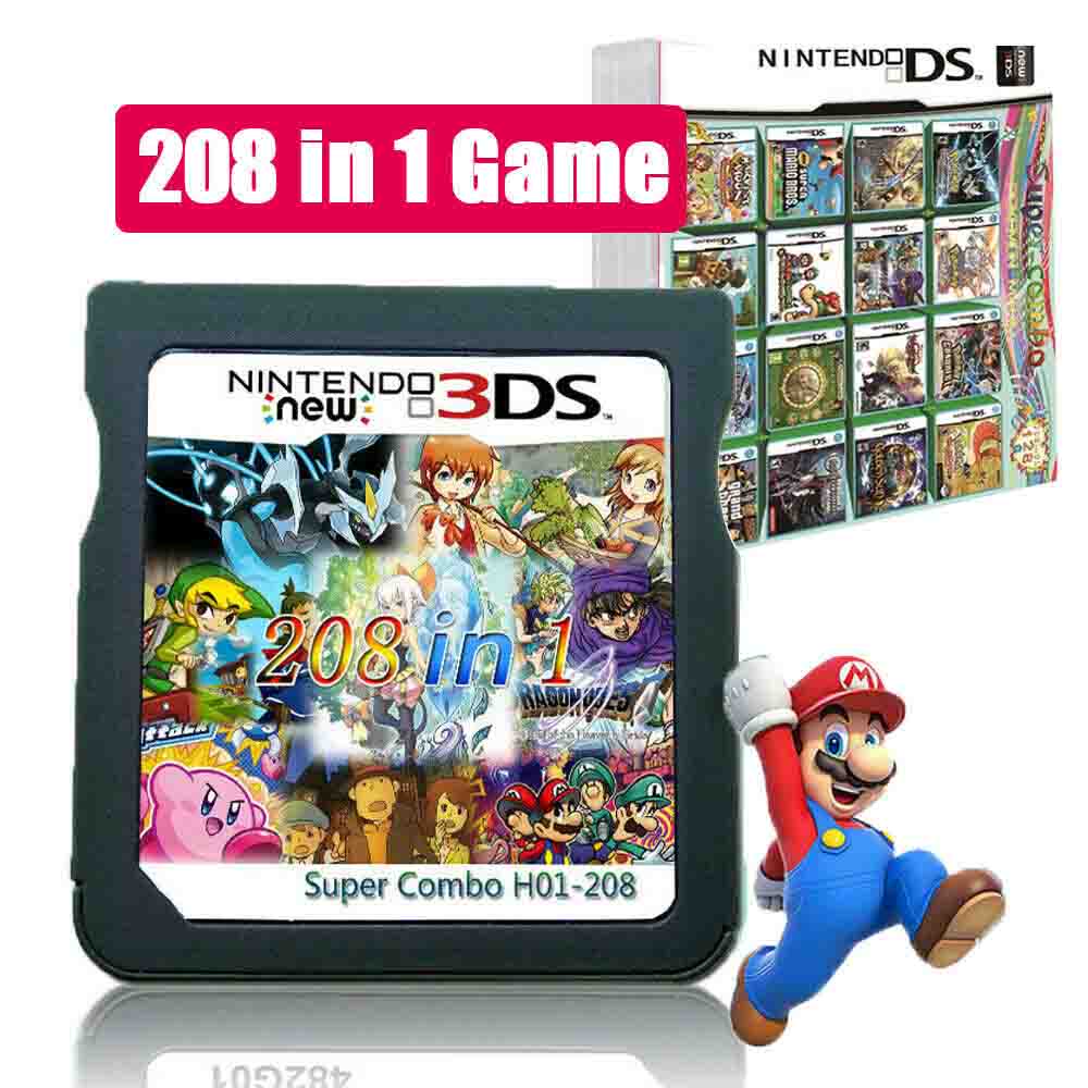 208 in 1 Game Card Cartridge Multicart for Nintendo DS NDS NDSL NDSi ...