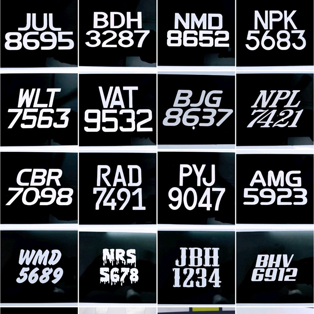 Motor Number Plate KRYSTAL🔥16 jenis 3D krystal font🔥5 jenis design ...