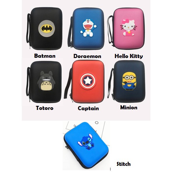 Cartoon Hard Disk Case (Doraemon / Hello Kitty / Stitch / Captain ...
