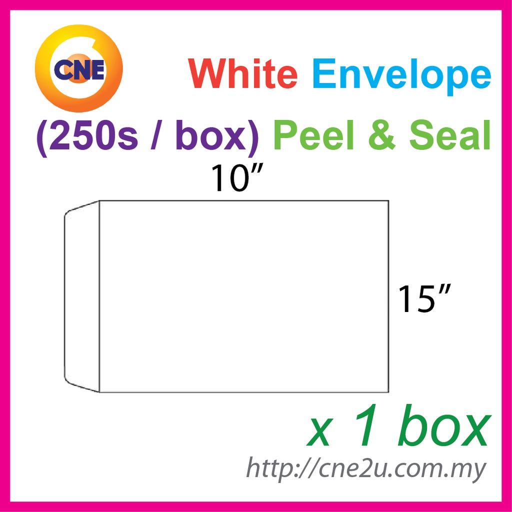 10x15 White Envelopes Peel & Seal 100Gsm / Sampul Surat Putih 250pcs ...