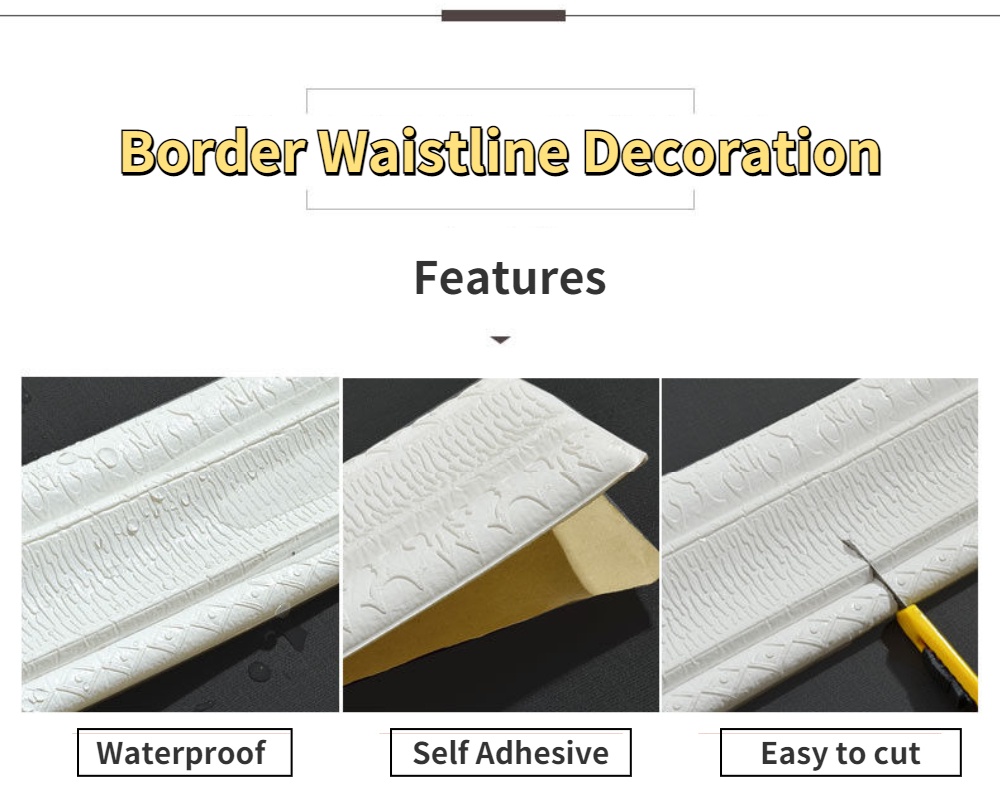 🔥 Lowest Price 🔥 3D Border Wallpaper 8x230cm Wall Decor Ceiling Foam ...