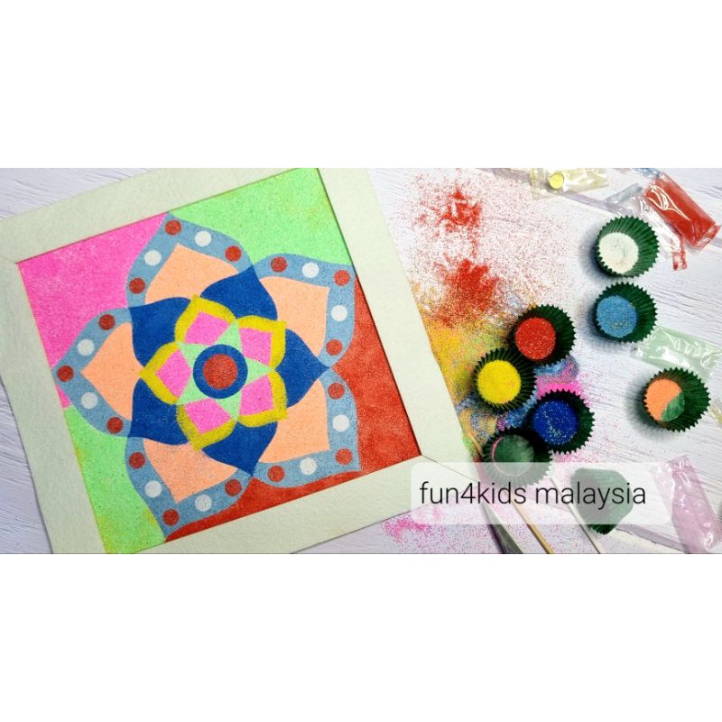 Deepavali Craft | DIY Colorful Rangoli / Kolam Sand Art with 10-colored ...
