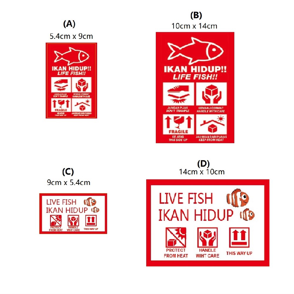 Live Fish Sticker / Ikan Hidup Sticker 100pcs | Shopee Malaysia