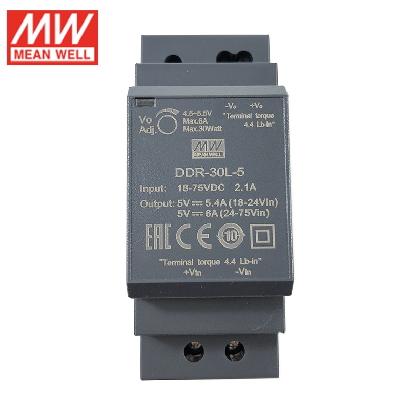 Original MEAN WELL DDR-30 30W DIN Rail DC-DC Converter Input 9-36V 18-75V DC To 5V 12V 15V 24V ...