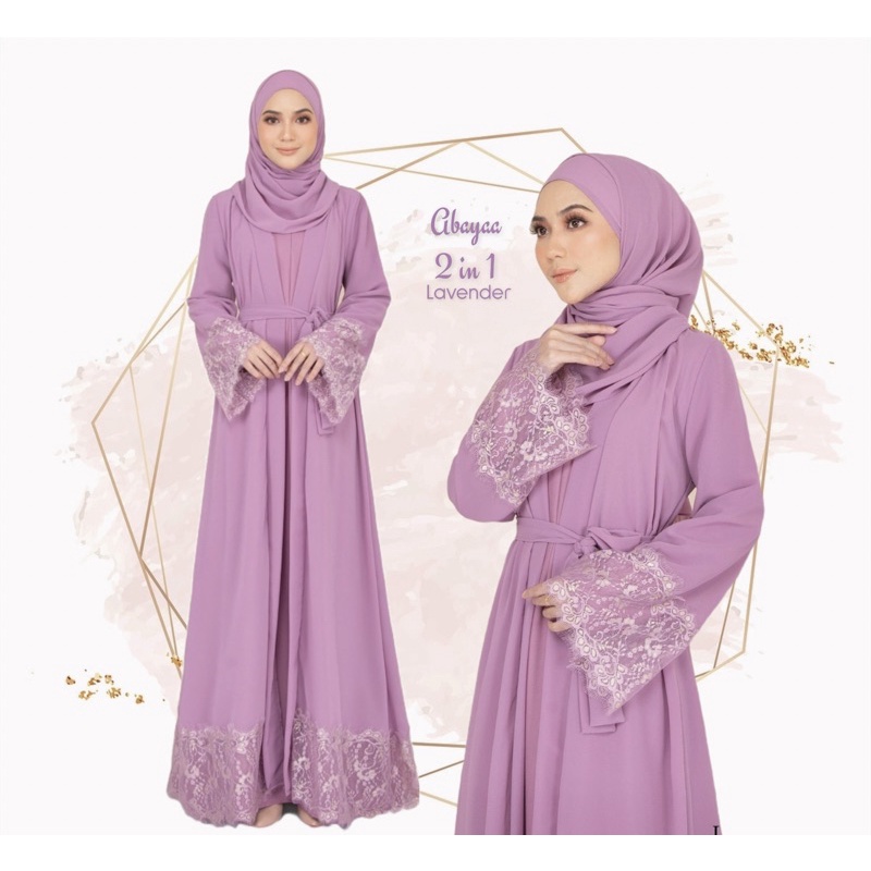 READY STOCK🚨 FAST SHIPPING 🚚 ‼️ ABAYA LACE VIRAL 2 in 1 JUBAH CANTIK ...