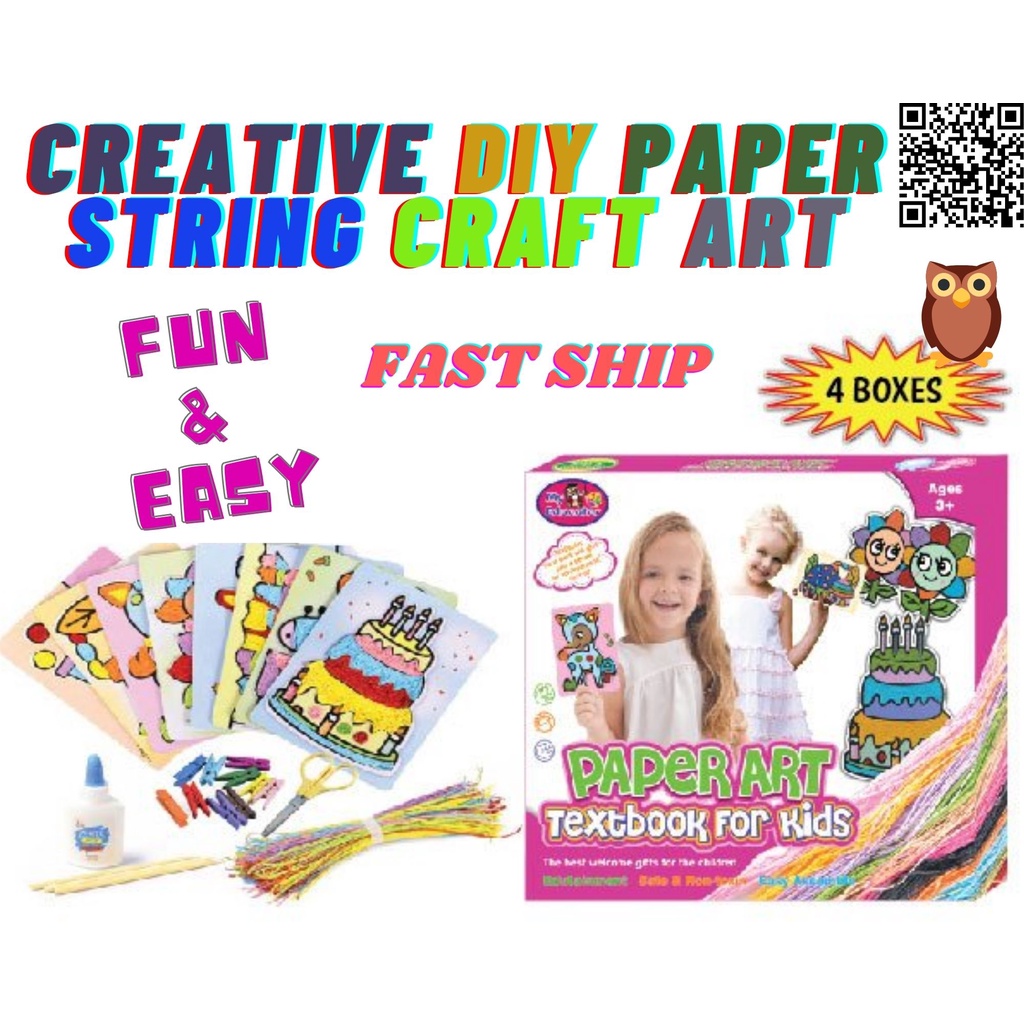 4 X 8PCS CREATIVE DIY PAPER STRING CRAFT ART [READY STOCK] SENI & KRAF ...