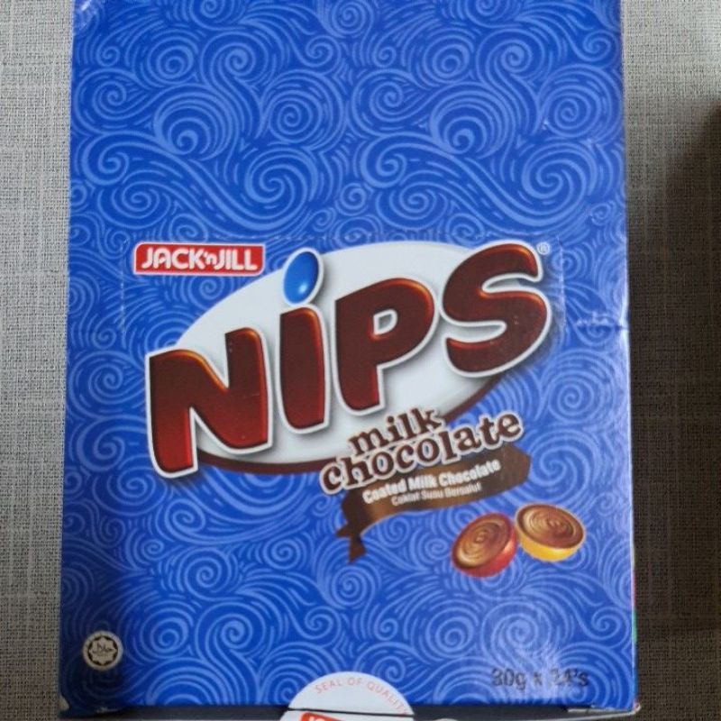 30g/35g x 24pkt JnJ Nips Peanut & Raisin Choco Coated Milk Coklat Nip ...