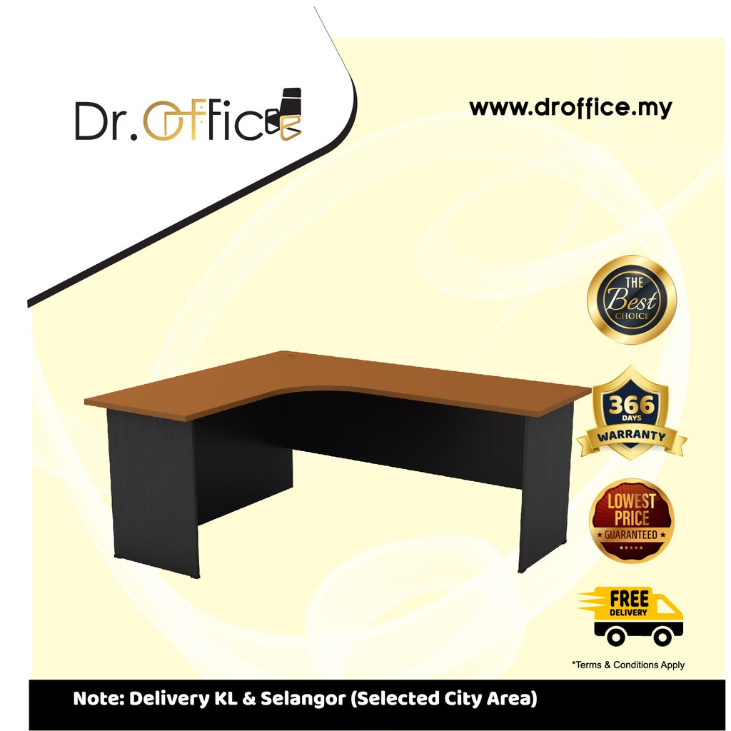M-GL652 L-SHAPE TABLE | MEJA L SHAPE | MEJA PEJABAT | OFFICE TABLE ...