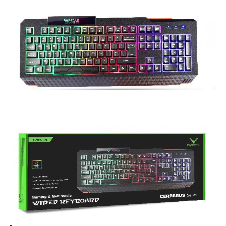 CHIROPTER MK4 COLOURFUL LED LIGHT Wired Gaming Keyboard | Shopee Malaysia