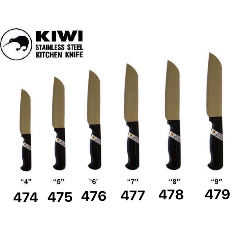 Kiwi Original Thailand Plastic Handle Stainless Steel Utility Cook's Knife Pisau Dapur Jenama ...