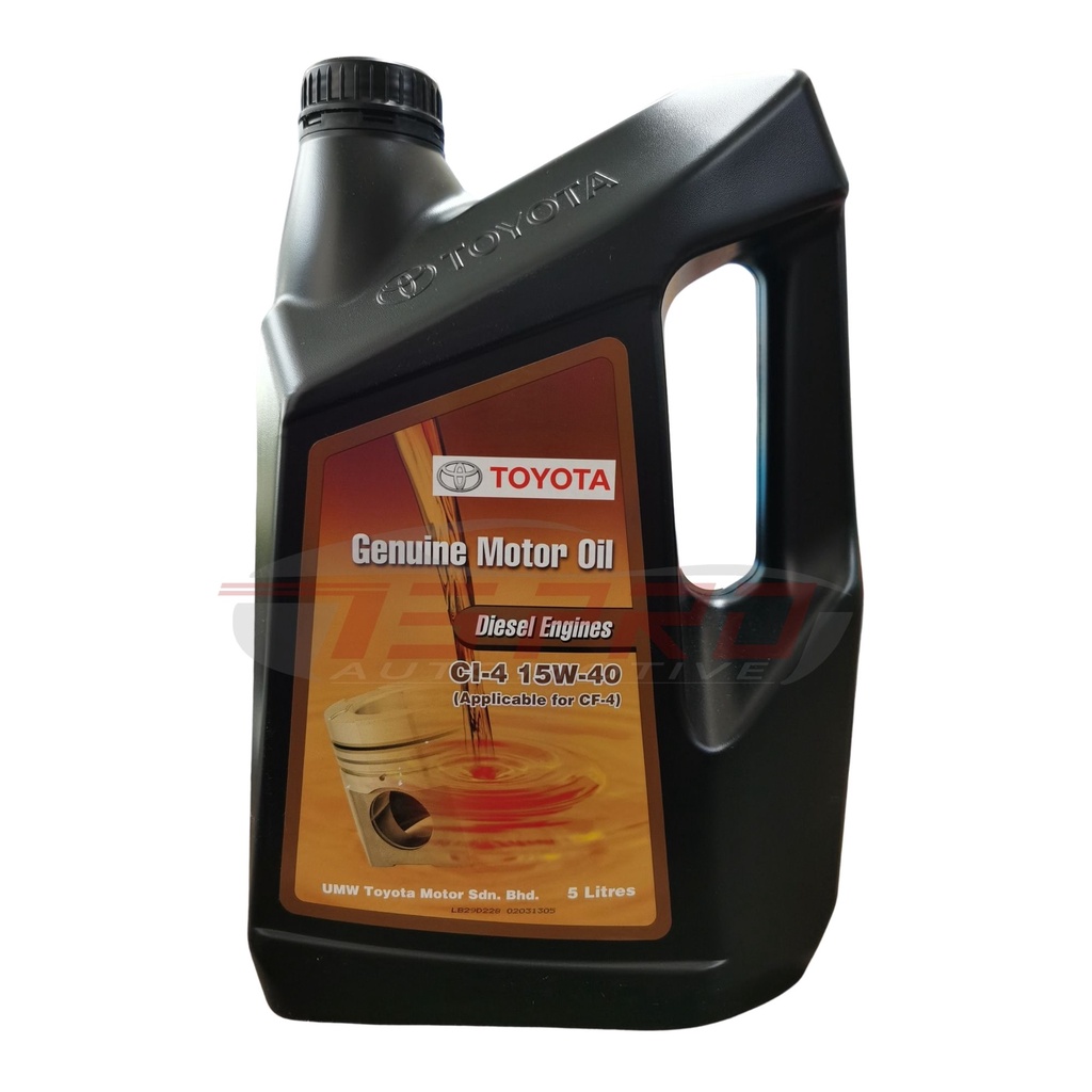Toyota Genuine 15W-40 15W40 API CI-4 Engine Oil (5L) [For Diesel Engine] - Premium Mineral 5000 ...
