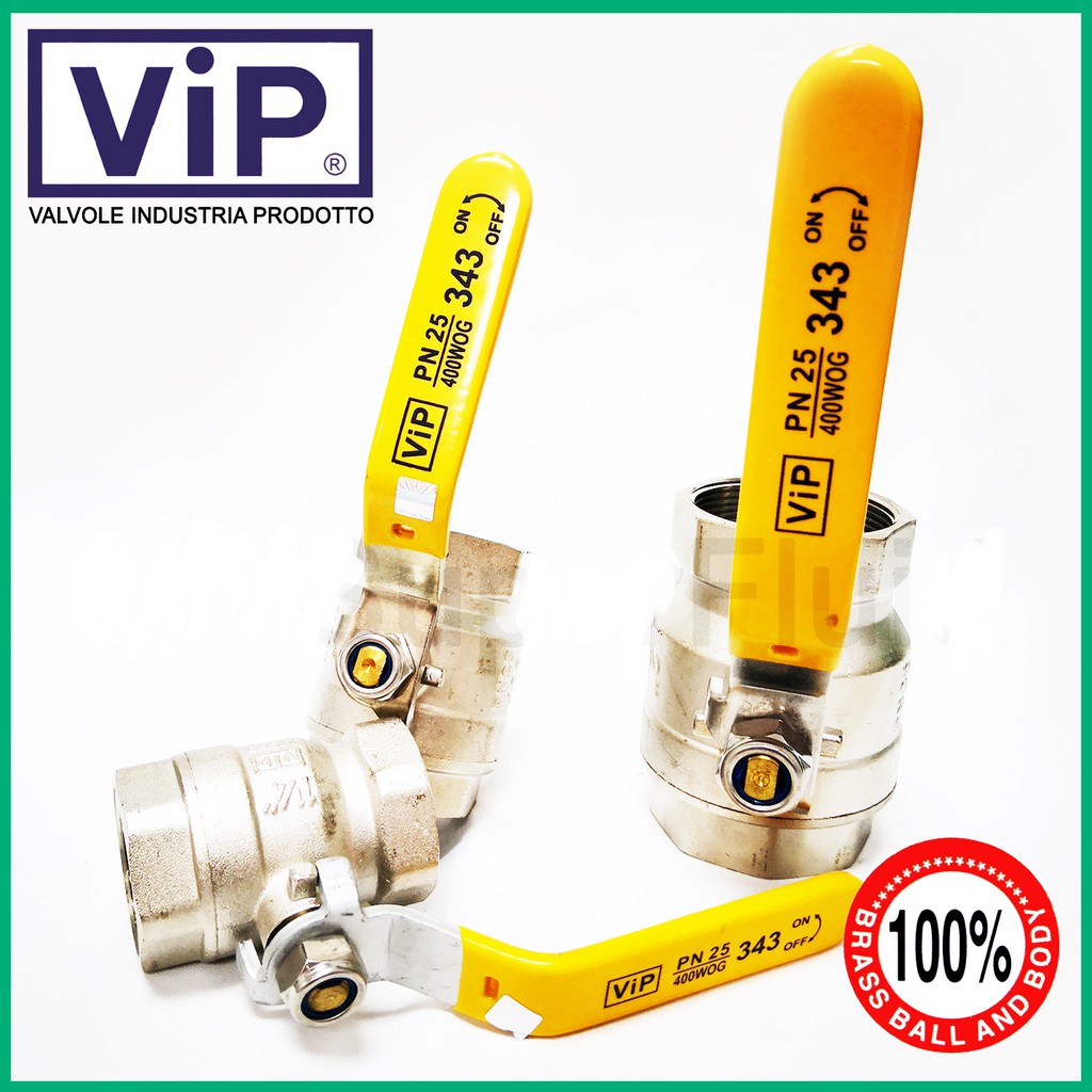 VIP [1-1/2"] 40MM Full Bore Ball Valve 343FF PN25 (400WOG) | Shopee ...