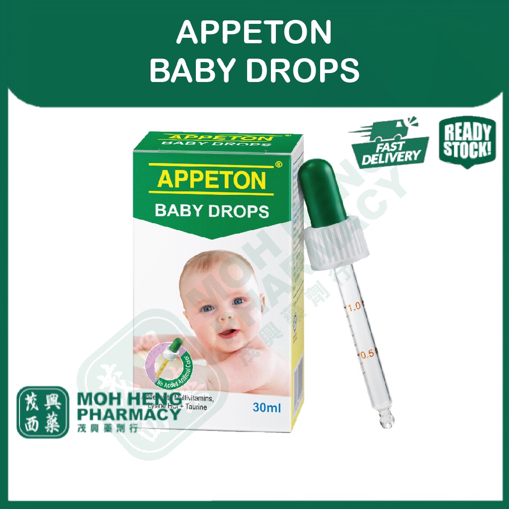 APPETON Baby Drops Added with Multivitamins, Lysine HCI + Taurine (30ml ...