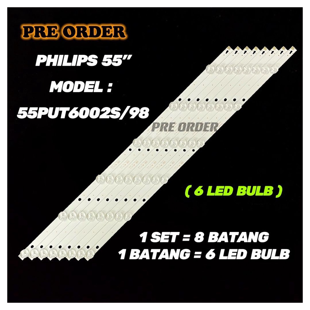 PHILIPS 55" 55PUT6002S/98 8 STRIP 6 LAMP LED TV BACKLIGHT LED TV LAMPU ...